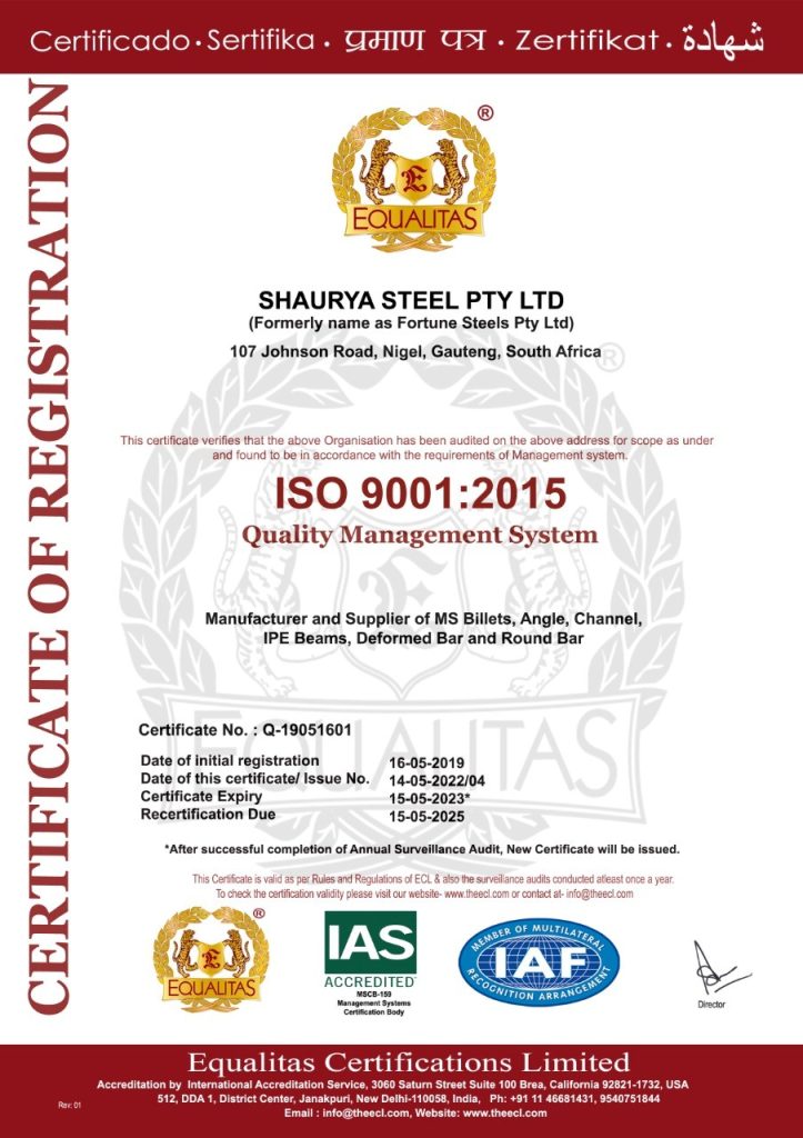 Certifications - Force Steels